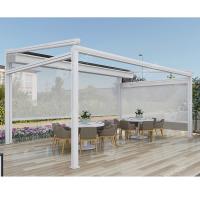 China Custom Motorized Electric Retractable Roof Pergola - 100mm Aluminum Posts, 110V/220V Motor, Class 6 Wind Resistance for sale