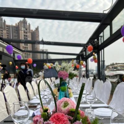 China Waterproof Electric Retractable Pergola 110V 220V Automatic Canopy Rain Proof for sale