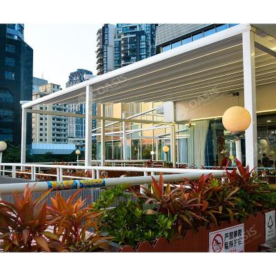 China US Style Aluminum Pergola with Adjustable Roof Panels Remote Control 110V for sale