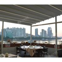 China North America Style Aluminum Pergola with Retractable Shade Cloth 110V 220V Motor for sale