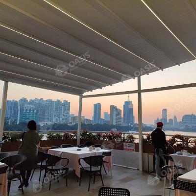 China 6x6m Aluminum Retractable Canopy Pergola with 110V/220V Motor and Class 6 Wind Resistance - Custom Garden Structure for sale