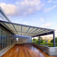 China Patio Strong Aluminum Pergola with Retractable PVC Roof - 100mm Posts, 110V/220V Motor, Wind Class 6 for sale