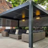 China Outdoor Aluminium Louvered Pergola 3x5x2.8m with 10-Year Warranty, Adjustable Blades and Motorized Operation for sale