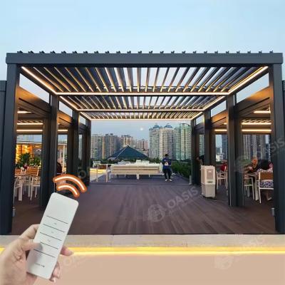 China Custom Waterproof Fully Sealed Aluminium Louvered Pergola 4000x5000mm for Restaurants for sale