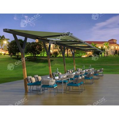 China Powder Coated Aluminum Retractable Roof Awning with 0-100° Adjustable Angle and Custom Sizes for Outdoor Sun Protection for sale