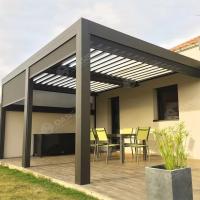 China Custom Fully Sealed Outdoor Aluminium Louvered Pergola 4000x5000mm Snow Proof for Restaurants for sale