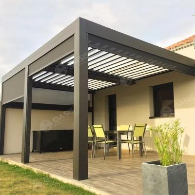 China Custom Fully Sealed Outdoor Aluminium Louvered Pergola 4000x5000mm Snow Proof for Restaurants for sale