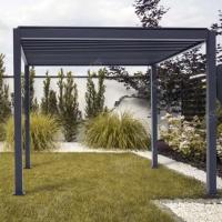 China Motorized Aluminium Louvered Pergola 4000x5000mm Waterproof Outdoor Garden Shade Structure for sale