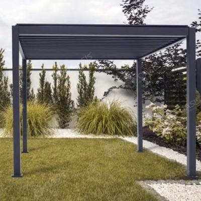 China Motorized Aluminium Louvered Pergola 4000x5000mm Waterproof Outdoor Garden Shade Structure for sale
