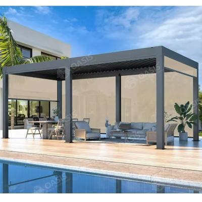 China Motorized Aluminum Louvered Pergola 4000x5000mm Waterproof Outdoor Patio Roof for sale