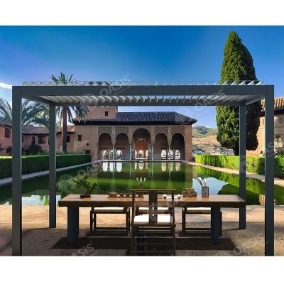 China Wholesale 4x3M Electric Motorized Aluminum Louvered Pergola with 180x43mm Blades for Outdoor Garden Patio for sale