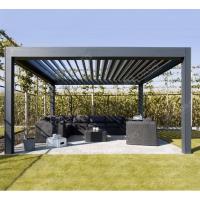 China 4x3m Electric Motorized Aluminum Louvered Pergola Outdoor Patio Roof Gazebo 6063T5 180x43mm Blades for sale