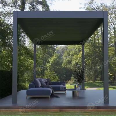China Aluminum Louvered Pergola 3x3m Outdoor Garden Gazebo with Adjustable Roof 0-100° for sale