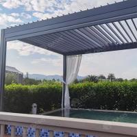 China Aluminum Louvered Pergola 3x3m Outdoor Gazebo with Adjustable Roof 6063T5 for sale
