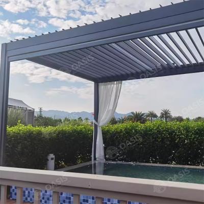 China Aluminum Louvered Pergola 3x3m Outdoor Gazebo with Adjustable Roof 6063T5 for sale