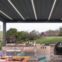 China Aluminum Louvered Pergola 4000x5000mm Motorized Adjustable Roof Waterproof Bioclimatic for Mansions for sale