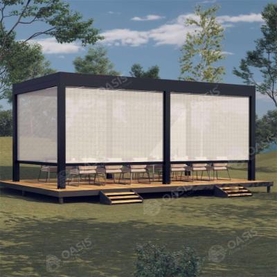 China Aluminum Louvered Pergola 4000x3000mm Heavy Duty Adjustable Roof Motorized Outdoor Canopy for sale