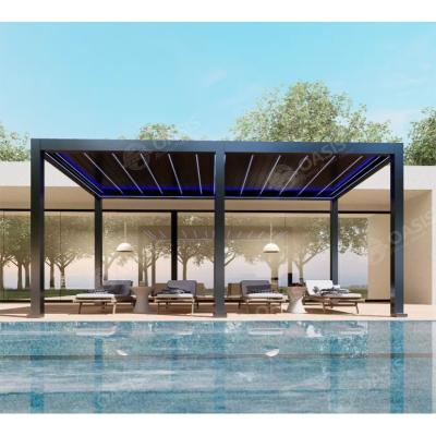 China Outdoor Freestanding Modern Aluminum Louvered Pergola 4000x5000mm Motorized Adjustable Roof for sale
