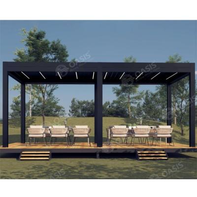 China OEM Aluminum Louvered Pergola 150x150mm Posts with Remote Control - 3x5m 5x10m 10x15m Sizes for sale