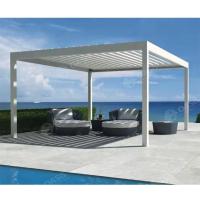 China Custom Aluminum Louvered Pergola System 150x150mm Posts with 0-100° Adjustable Blades and Rainproof Design for sale