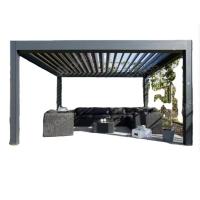 China Aluminum Louvered Pergola 4000x5000mm Waterproof Roof Top Sunshade Gazebo for Mansions for sale