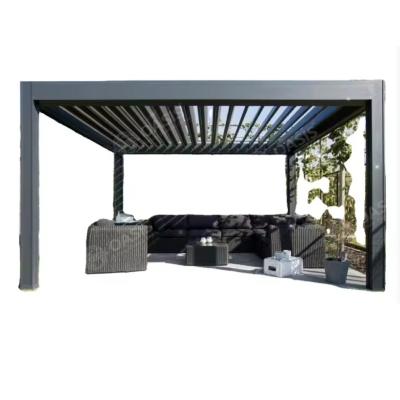 China Aluminum Louvered Pergola 4000x5000mm Waterproof Roof Top Sunshade Gazebo for Mansions for sale