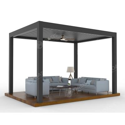 China 3m x 6m Aluminum Electric Louvered Pergola with 150×150mm Posts and 0-100° Adjustable Roof for sale