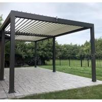 China Custom Aluminum Louvered Pergola with 180×43mm Adjustable Blades and 150×150mm Posts for Outdoor Spaces for sale