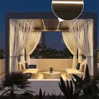 China Wall Mounted Bioclimatic Motorized Aluminum Pergola Louvered Roof 4000x5000mm for sale
