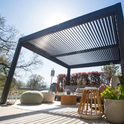 China Freestanding Aluminum Motorized Louvered Pergola 4x3m Anthracite UV Resistant 6063T5 for sale
