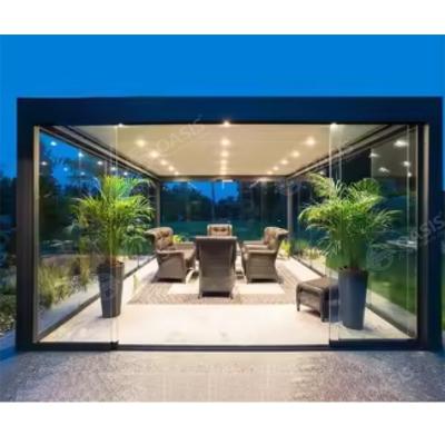 China Aluminium Alloy Louver Blade Pergola 4m x 3m Fully Automatic Motorized with Remote Control for sale