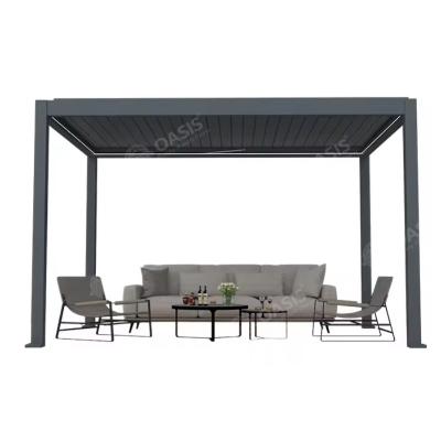 China Motorized Aluminum Louver Pergola 4000x3000mm Rain Proof Balcony Roof System for sale