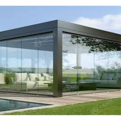 China Motorized Aluminum Louver Pergola 4000x5000mm Outdoor Waterproof Patio Shade for sale