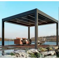 China Motorized Aluminum Louver Pergola 4000x5000mm Wall Mounted Automatic Opening Closing Patio Roof for sale