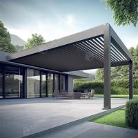 China Aluminum Louver Blade Pergola 4000x5000mm Motorized Waterproof Outdoor Patio Cover for sale