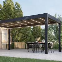 China Motorized Aluminum Louver Pergola 4000x5000mm Rainproof Adjustable Outdoor Patio Cover for sale