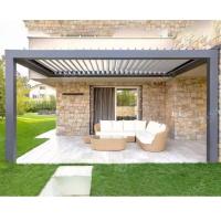 China Motorized Aluminum Louvered Pergola 4000x3000mm Outdoor Wall-Attached Patio Cover Roof with Remote Control for sale
