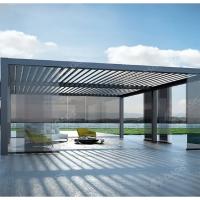 China 6063 Aluminum Louvered Pergola Attached to House Rust Resistant 180x43mm Blade 150x150mm Post for sale