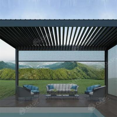 China CE Approved Aluminum Pergola Motorized Louvers 4000x3000mm Wind Resistant Powder Coating for sale