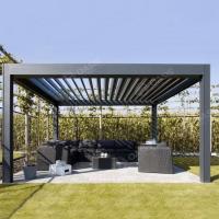 China Motorized Aluminum Louver Pergola 180x43mm Blade 150x150mm Post Rainproof Waterproof for sale