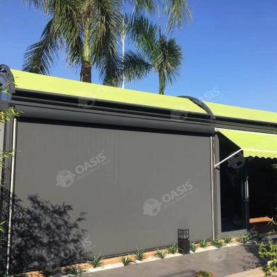 China Windproof Motorized Zip Track Blinds for Pergola - Custom Sizes with 5-100% Opening Rate & Remote Control for sale