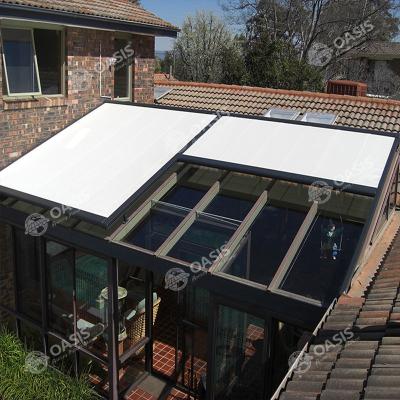 China Anti-UV Spanish Fabric Electric Shade Awning with 95% Heat Reduction and 10-Year Warranty for Hotels and Mansions for sale