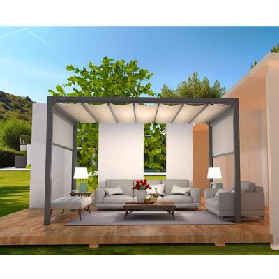 China Retractable Telescopic Wave Sun Shade Canopy 4M Extension 3M Width Anti-UV Rainproof for sale