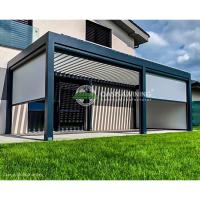 China Adjustable 0-100 Degree Aluminum Louvered Pergola 3x3m Aluminum Alloy 6063 T5 Outdoor Patio Gazebo for sale