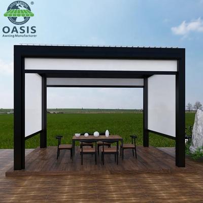 China Motorized Aluminum Louvered Pergola 300x300x250cm Waterproof Outdoor Roof System with Remote Control for sale