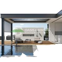 China Motorized Aluminum Louvered Pergola with Rain Wind Sensor 300x300x250cm Custom Colors for sale