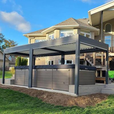 China Motorized Aluminum Pergola 6063 T5 Custom Size Louver Roof System 5 Year Warranty for sale