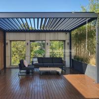 China Aluminum Louvered Pergola 3x3m Motorized Retractable Roof Customizable Size 6063 T5 for sale