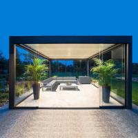 China Bioclimatic Aluminum Louvered Pergola 300x300cm Motorized Adjustable Roof System Aluminum Alloy 6063 T5 for sale