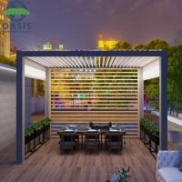 China Bioclimatic Aluminum Louvered Pergola 300x300cm Motorized with Rain Wind Sensor Adjustable Louvers Custom Colors for sale